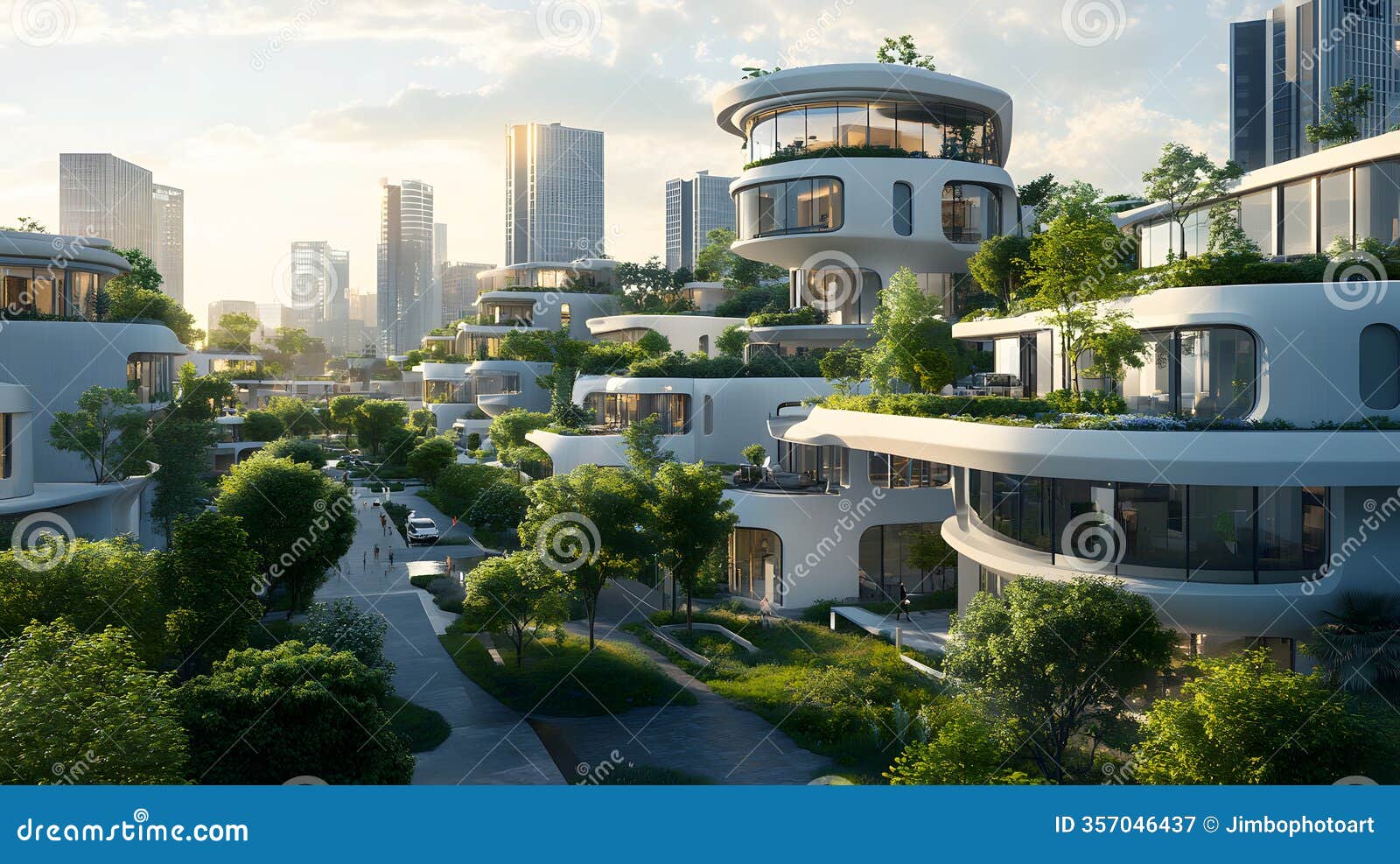 AI-Managed Smart Housing Development a City with AI-Optimized. Stock ...