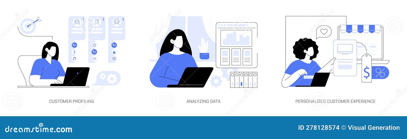 AI in Marketing Abstract Concept Vector Illustrations. Stock Vector ...