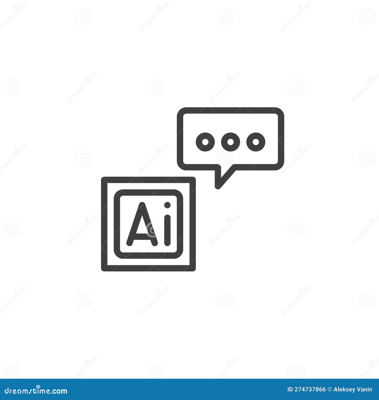 AI message line icon stock illustration. Illustration of pixel - 274737866