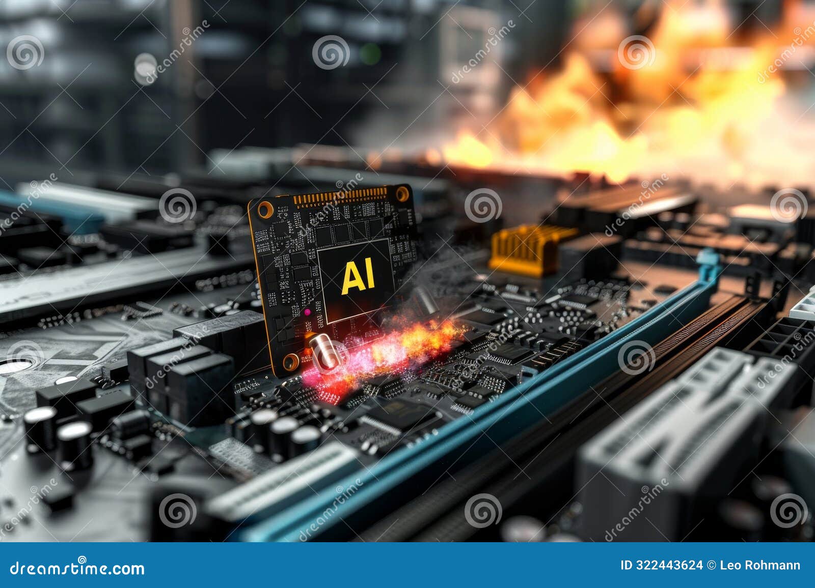 AI Microchip with Glowing Circuits in Futuristic Laboratory Stock ... AI Microchip with Glowing Circuits in Futuristic Laboratory Stock ...