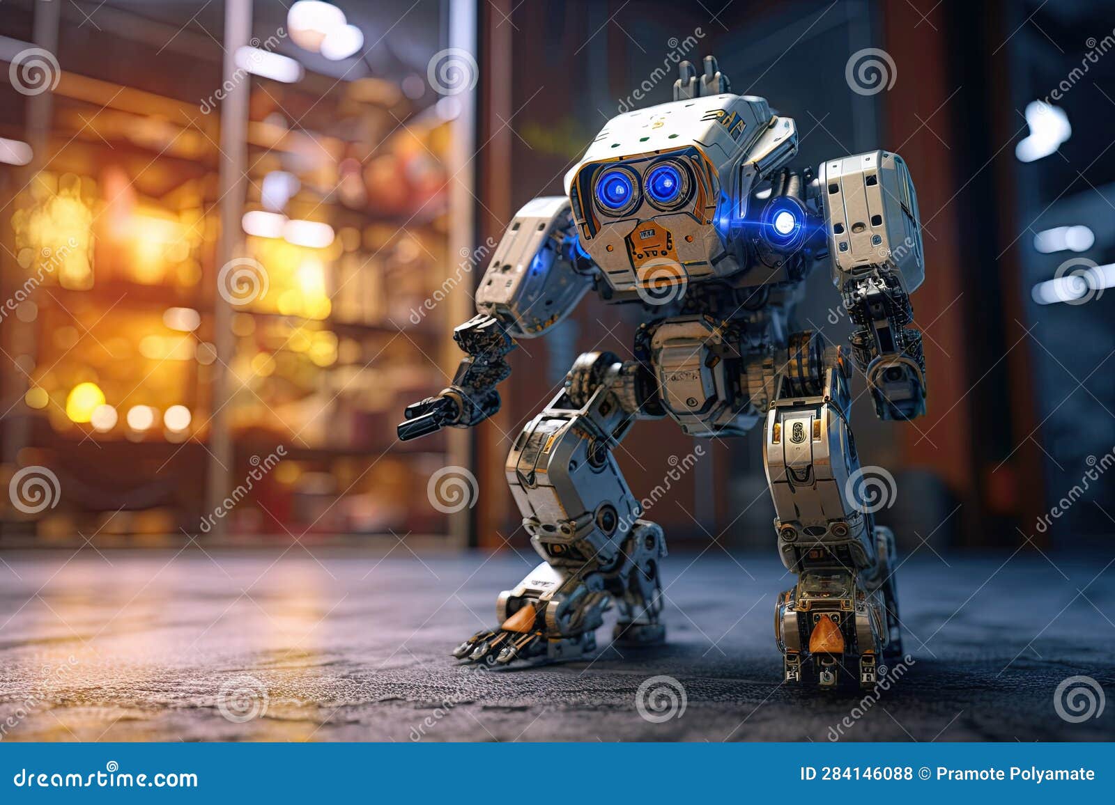 Ai, Military Robot Patrol. Generative Ai Stock Illustration ...