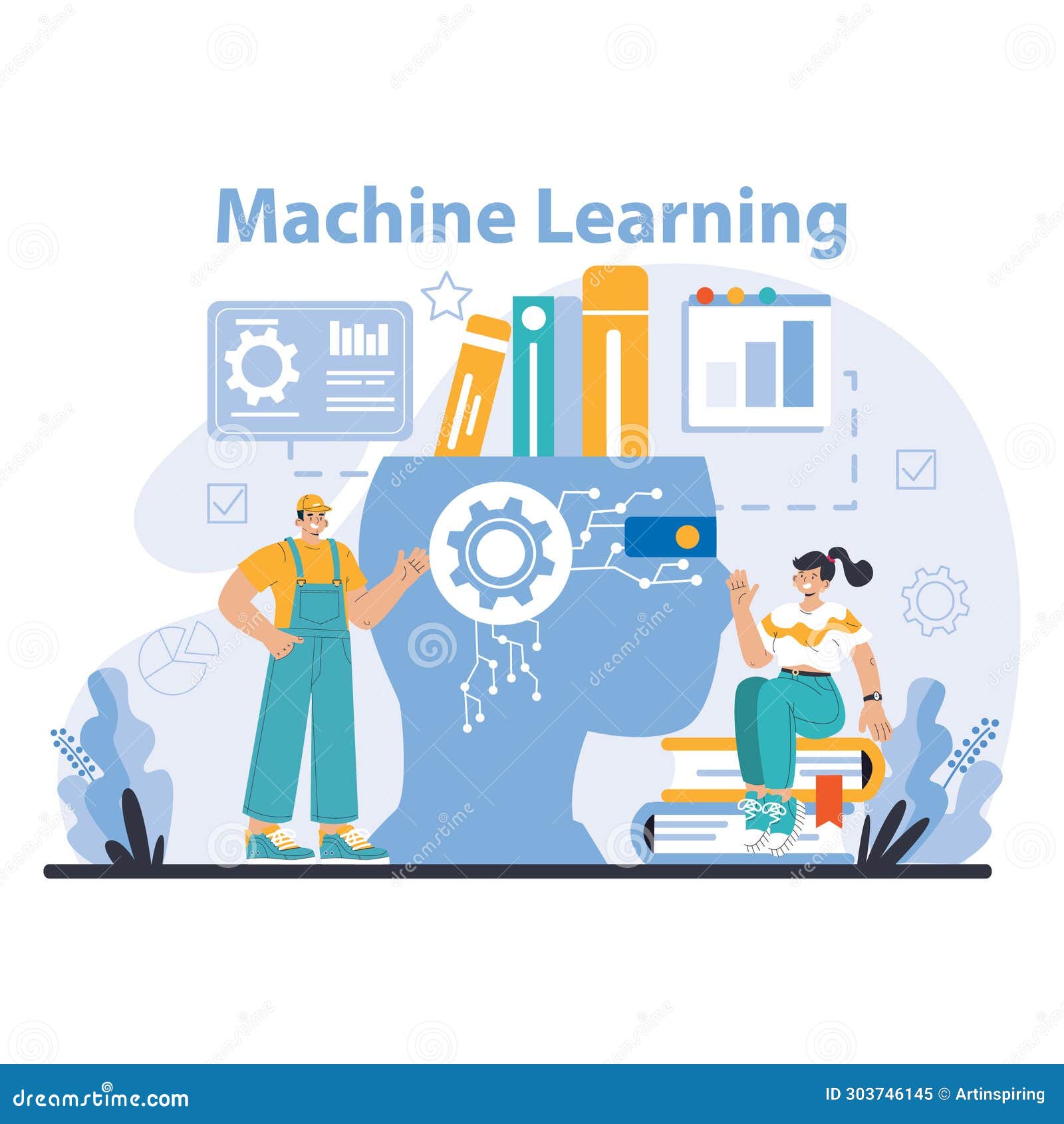 Ai Model Concept. Flat Vector Illustration. Stock Illustration ...