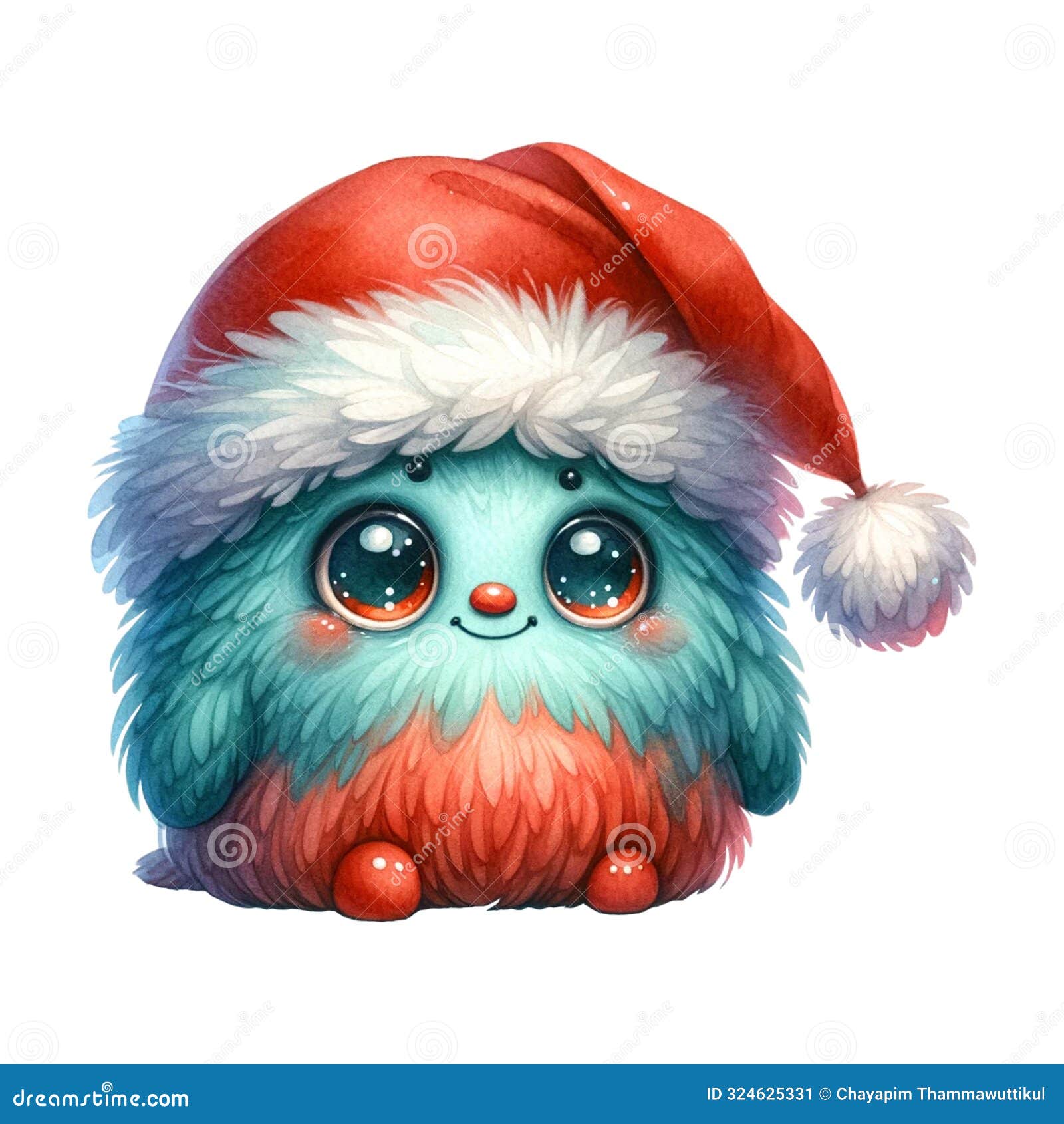 AI0143 Monster with Red Hat Stock Illustration - Illustration of animal ...