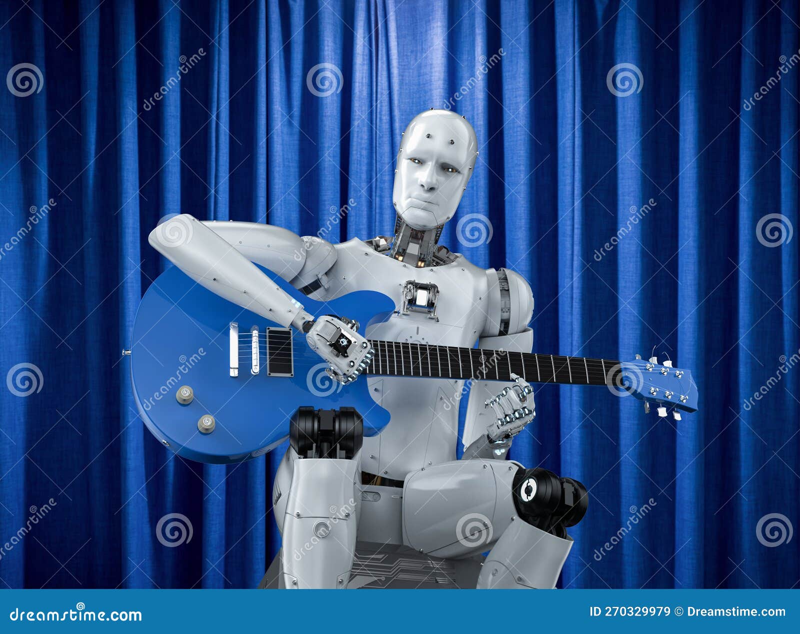 Ai Music Composer or Generator with Robot Play Guitar Stock ...