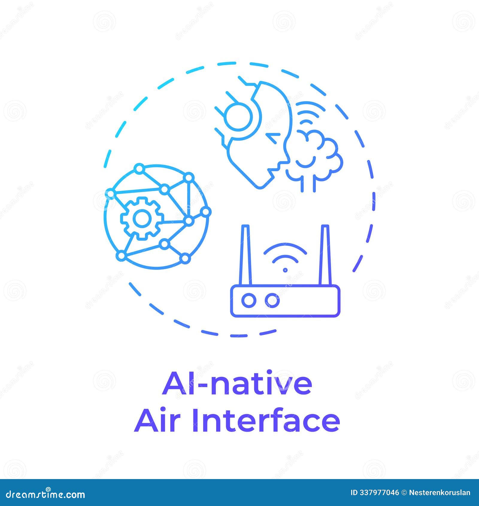 AI-native Air Interface Blue Gradient Concept Icon Stock Illustration ...