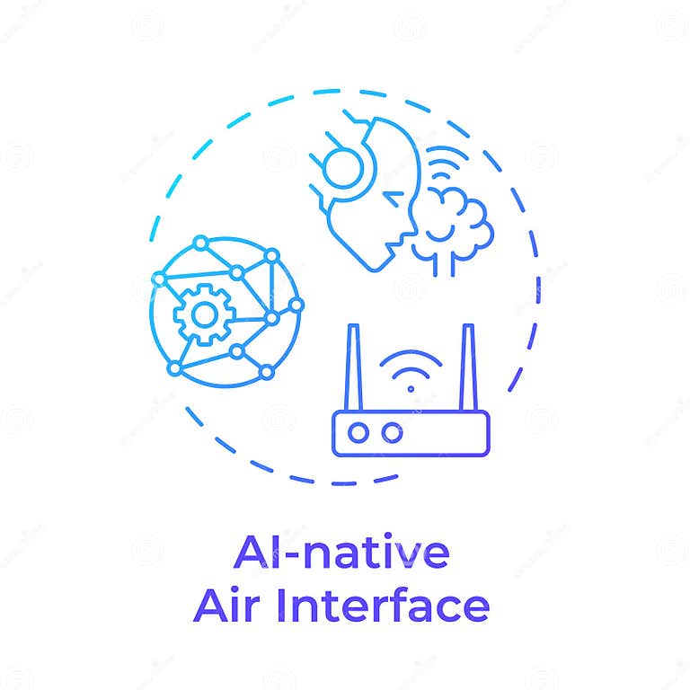 AI-native Air Interface Blue Gradient Concept Icon Stock Illustration ...