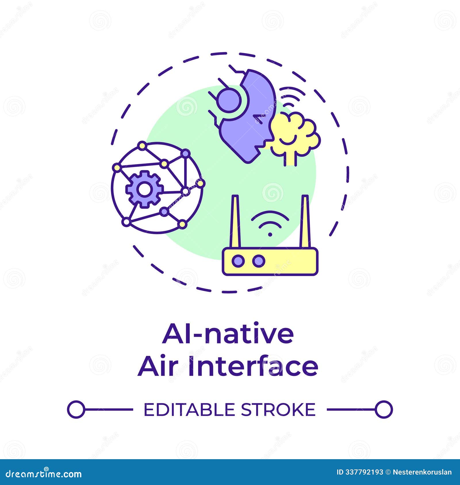 AI-native Air Interface Multi Color Concept Icon Stock Illustration ...