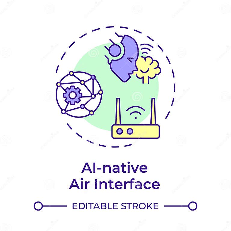 AI-native Air Interface Multi Color Concept Icon Stock Illustration ...