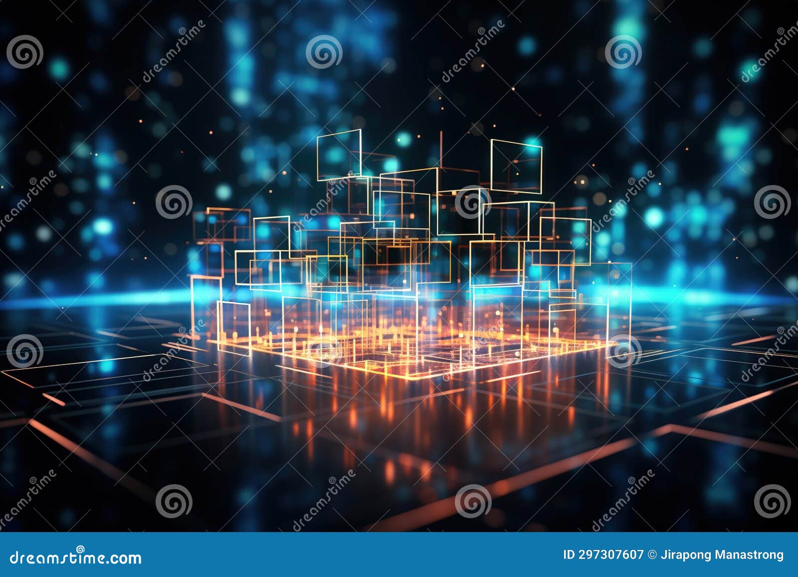 Ai Network, Big Data, Cloud Computing 3d Artificial Technology Concept ...