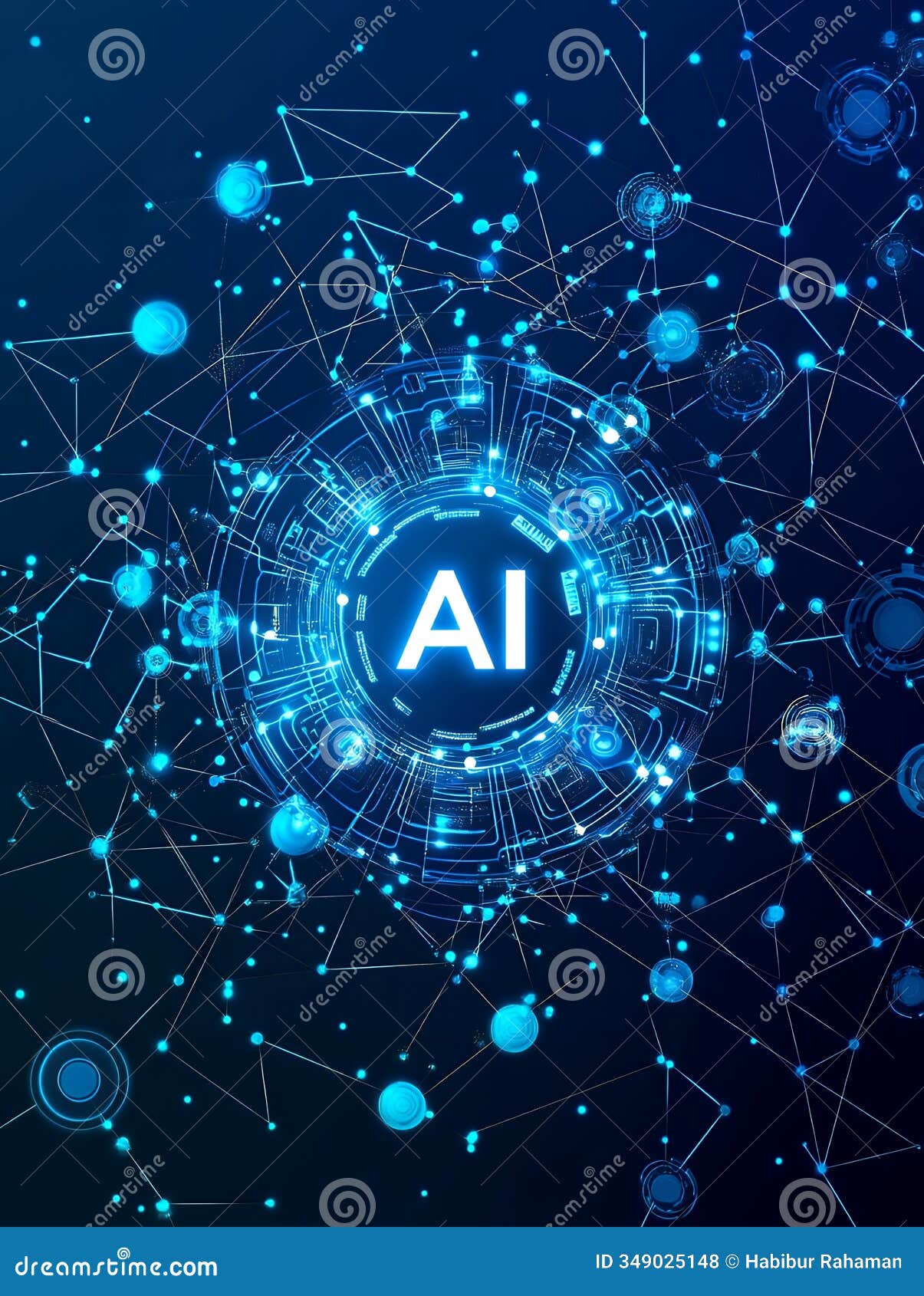 AI Network Design stock illustration. Illustration of analytics - 349025148