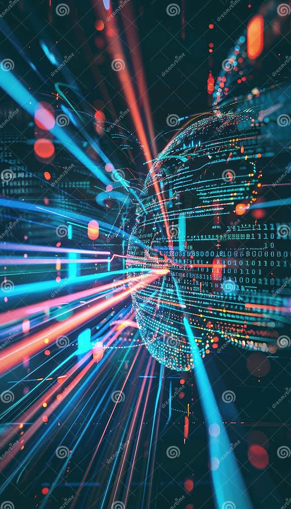 AI Neural Analysis: Digital Patterns and Binary Code Brain Representation Stock Photo - Image of ...