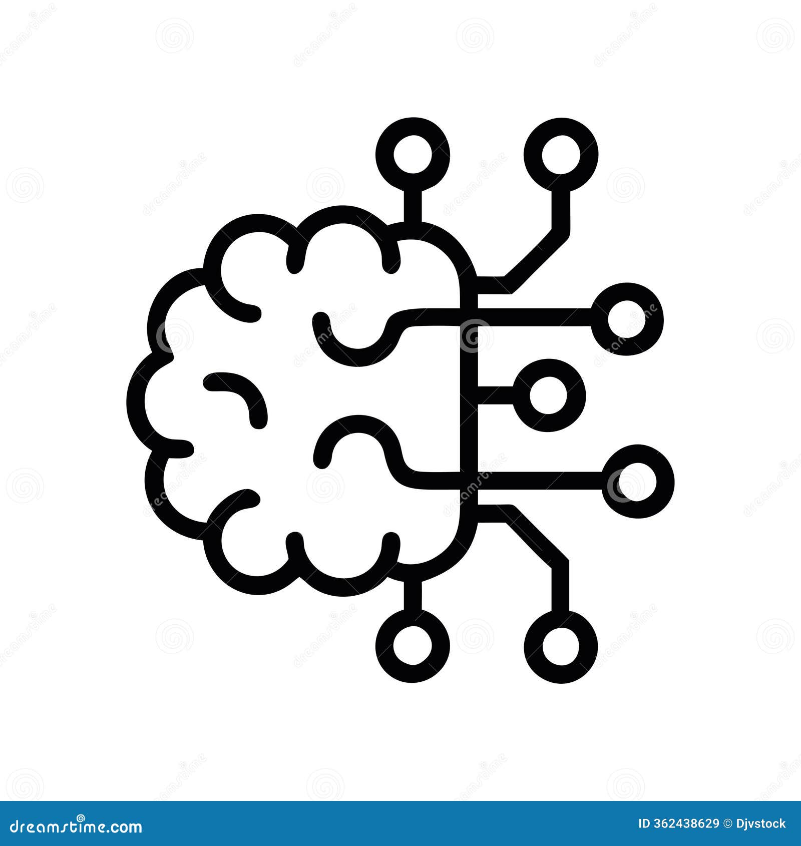 AI neural network icon stock illustration. Illustration of technology ...