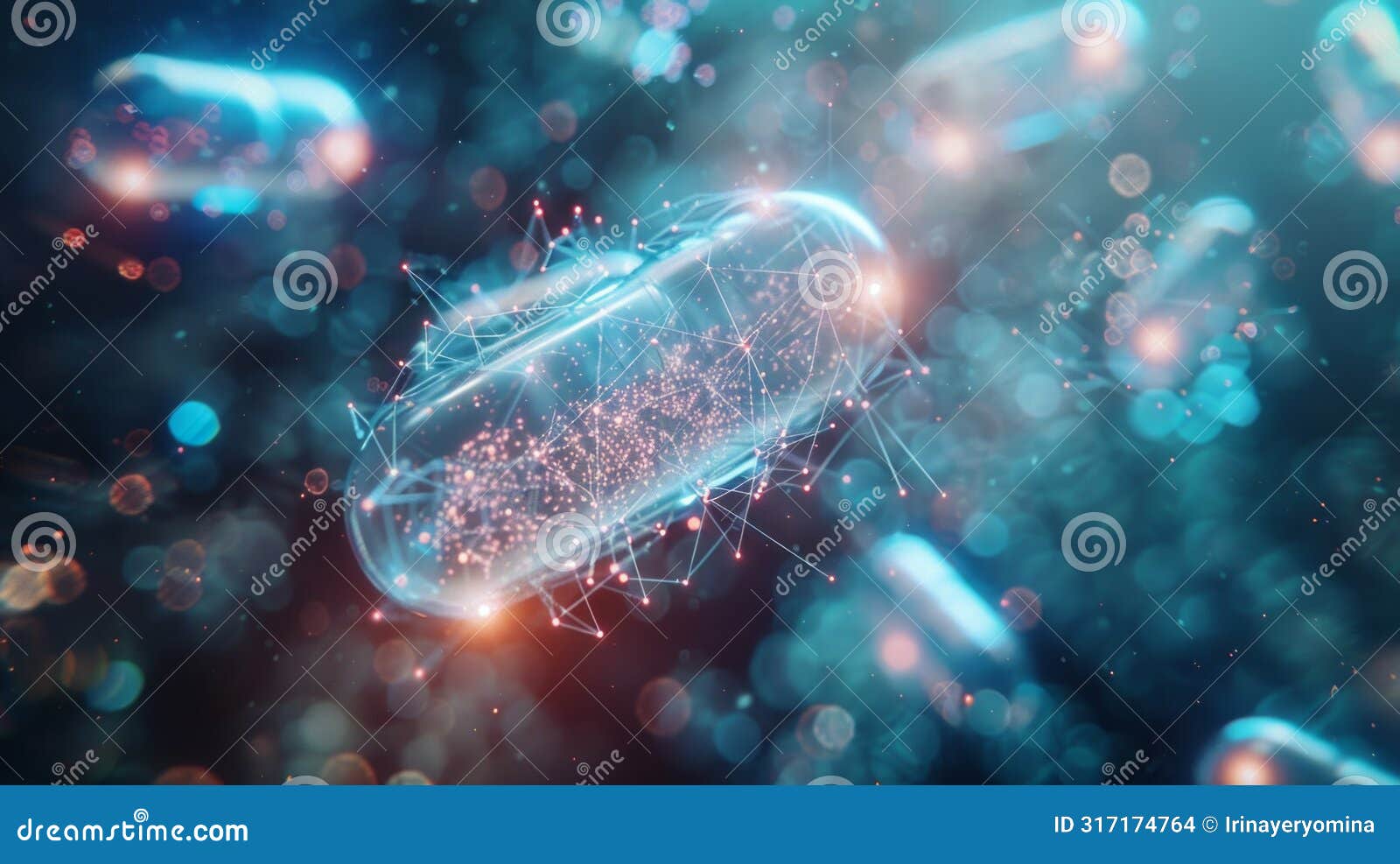 AI Neural Networks Intertwined with Pharmaceutical Capsules Stock Photo ...