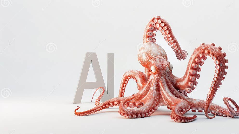 AI Octopus Encounter: Beyond the Studio Stock Image - Image of ...