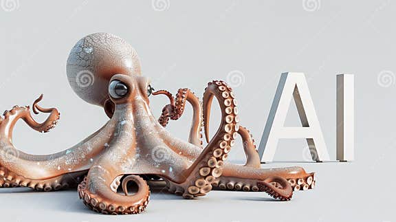 AI Octopus Encounter: Beyond the Studio Stock Image - Image of ...