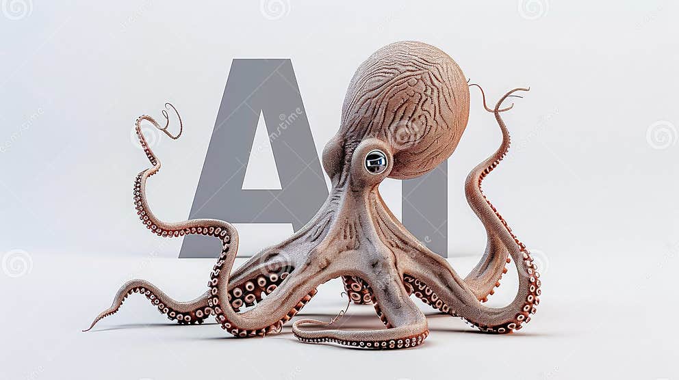 AI Octopus Encounter: Beyond the Studio Stock Image - Image of metaphor ...
