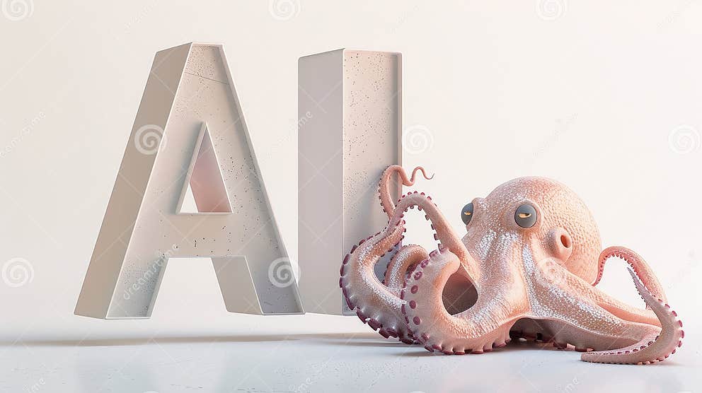 AI Octopus Encounter: Beyond the Studio Stock Photo - Image of ...