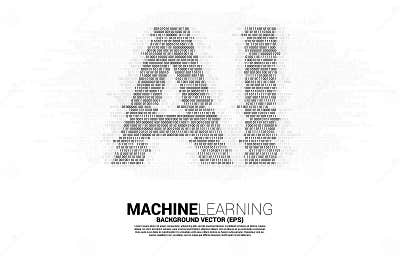 AI from One and Zero Binary Code Digit Matrix Style. Stock Vector ...