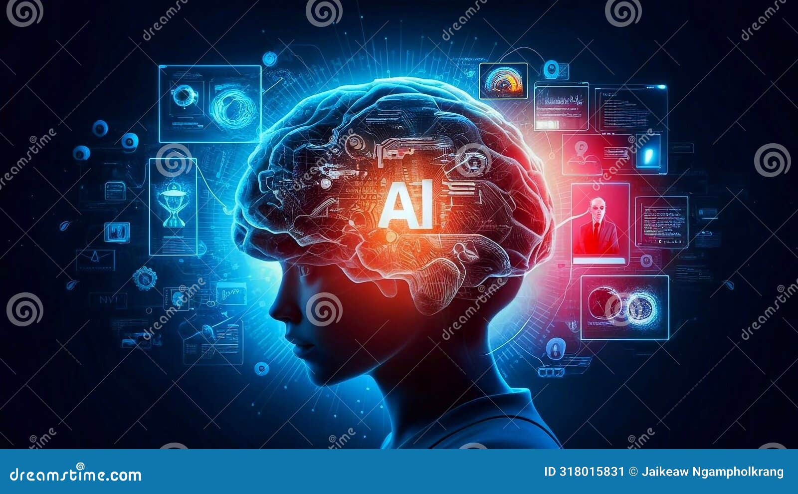 AI-operated Technology Operating System Stock Illustration ...