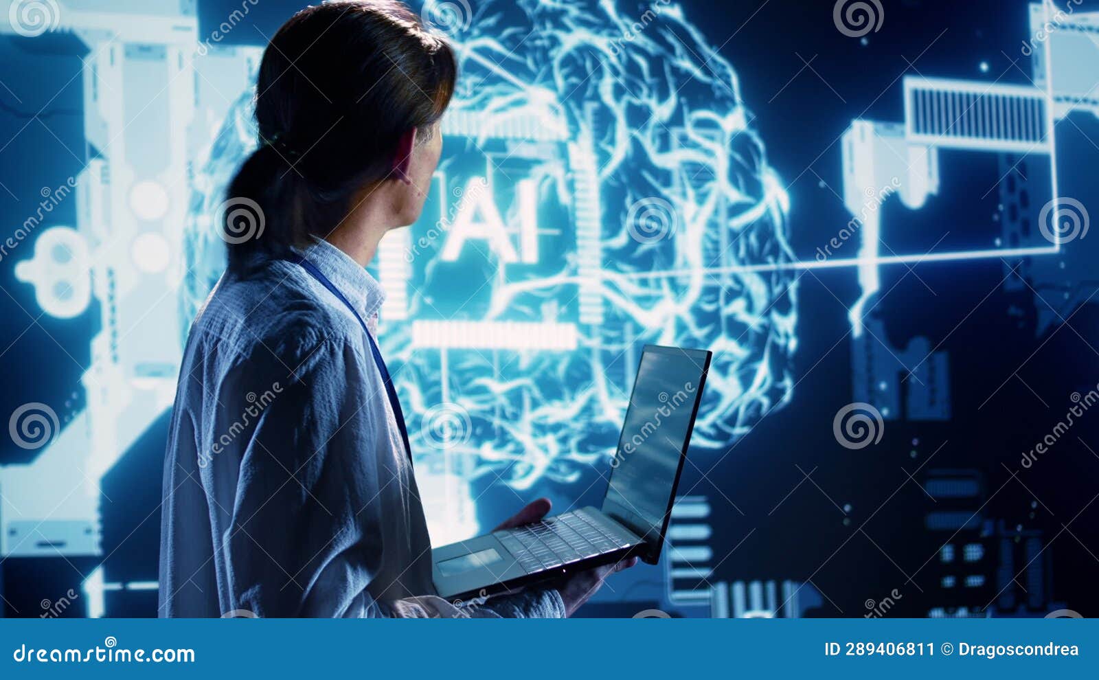 AI Operator Runs Code in Data Center Stock Video - Video of databases, network: 289406811