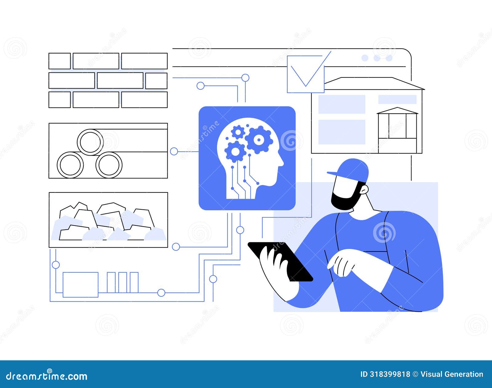 AI-Optimized Material Selection Abstract Concept Vector Illustration ...