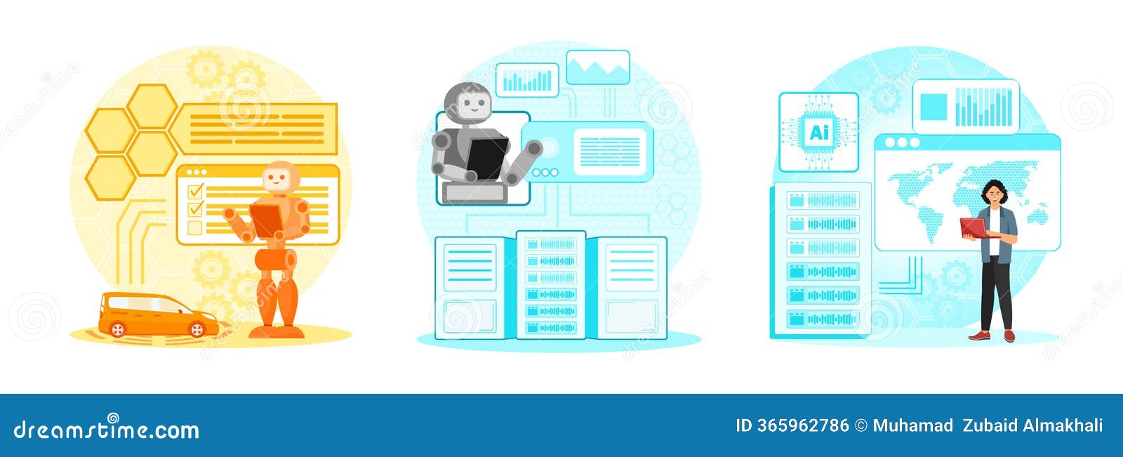 AI-Supported Predictive Modeling Abstract Concept Vector Illustration ...