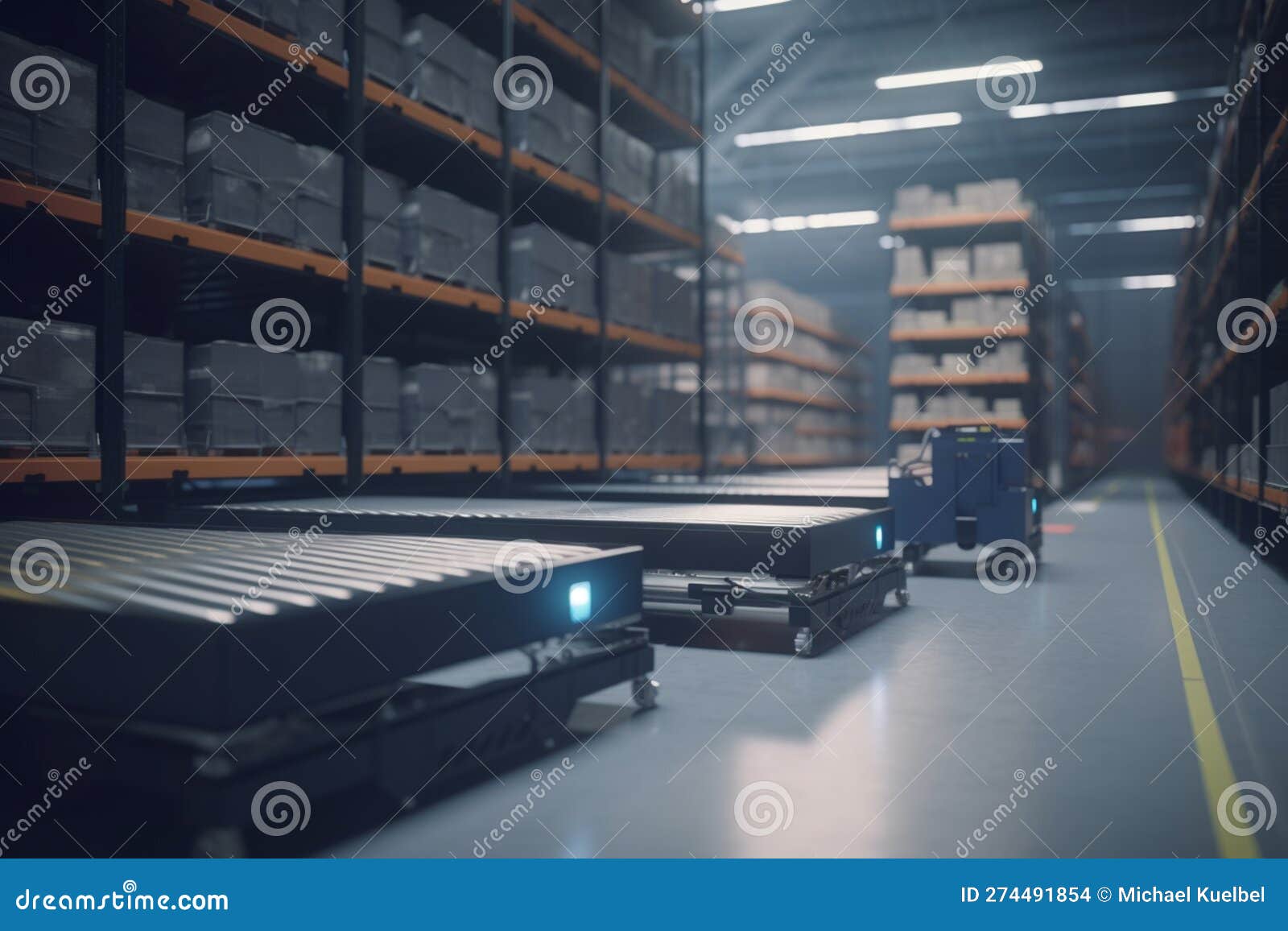 AI-optimized Warehouse: Illustration Of An Intelligent, Self-Organizing ...
