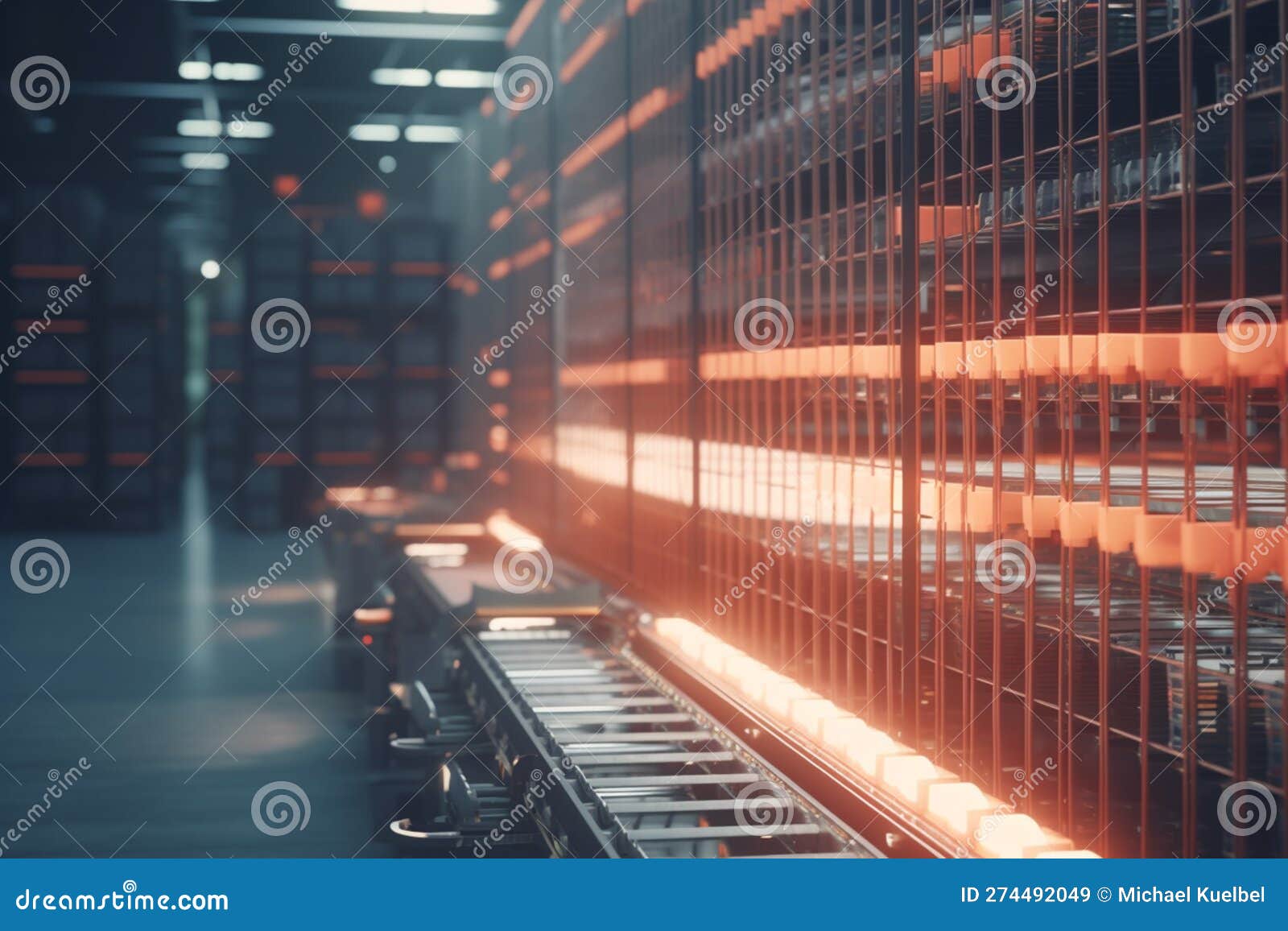 AI-optimized Warehouse: Illustration of an Intelligent, Self-Organizing ...