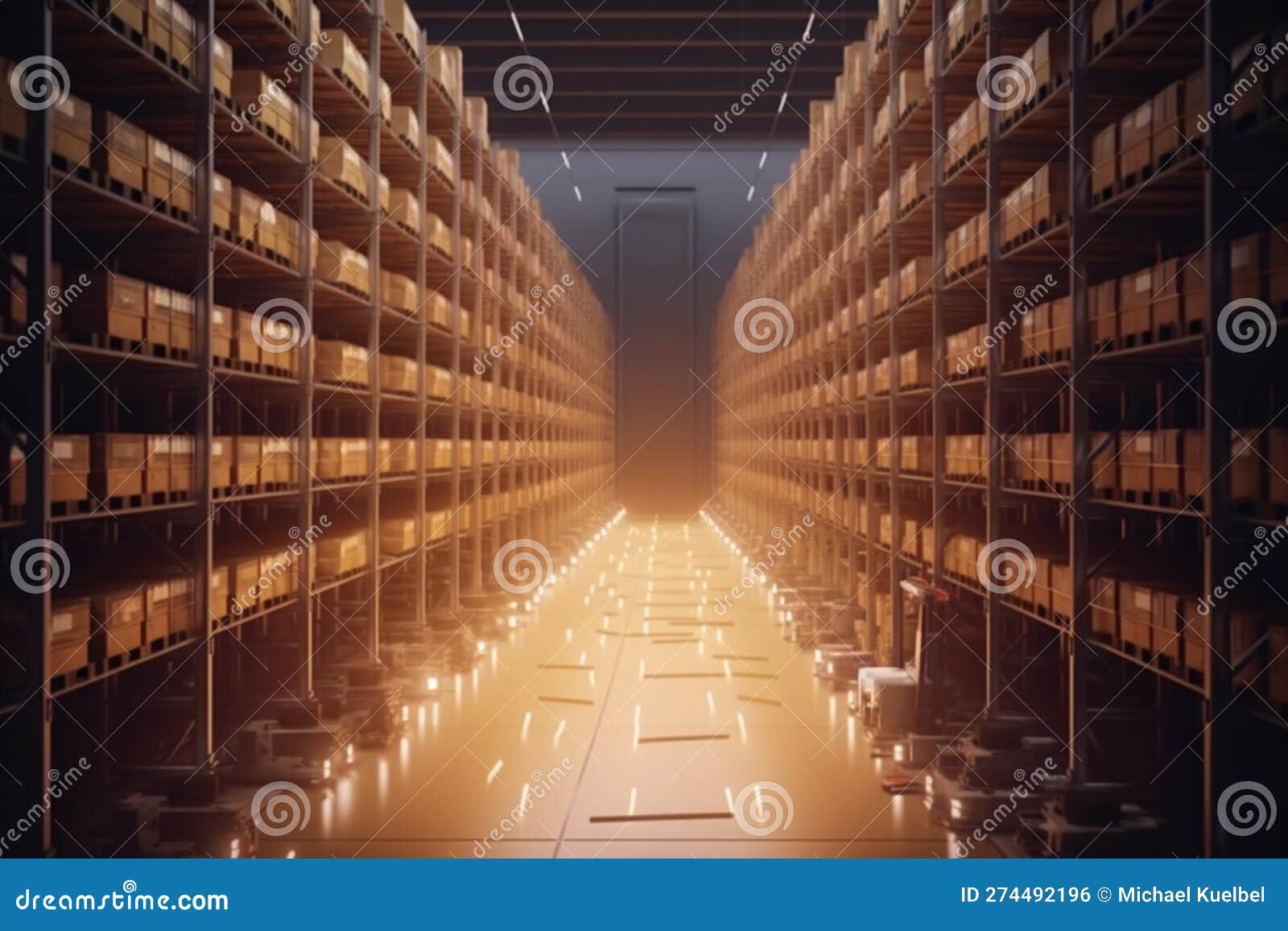 AI-optimized Warehouse: Illustration of an Intelligent, Self-Organizing ...