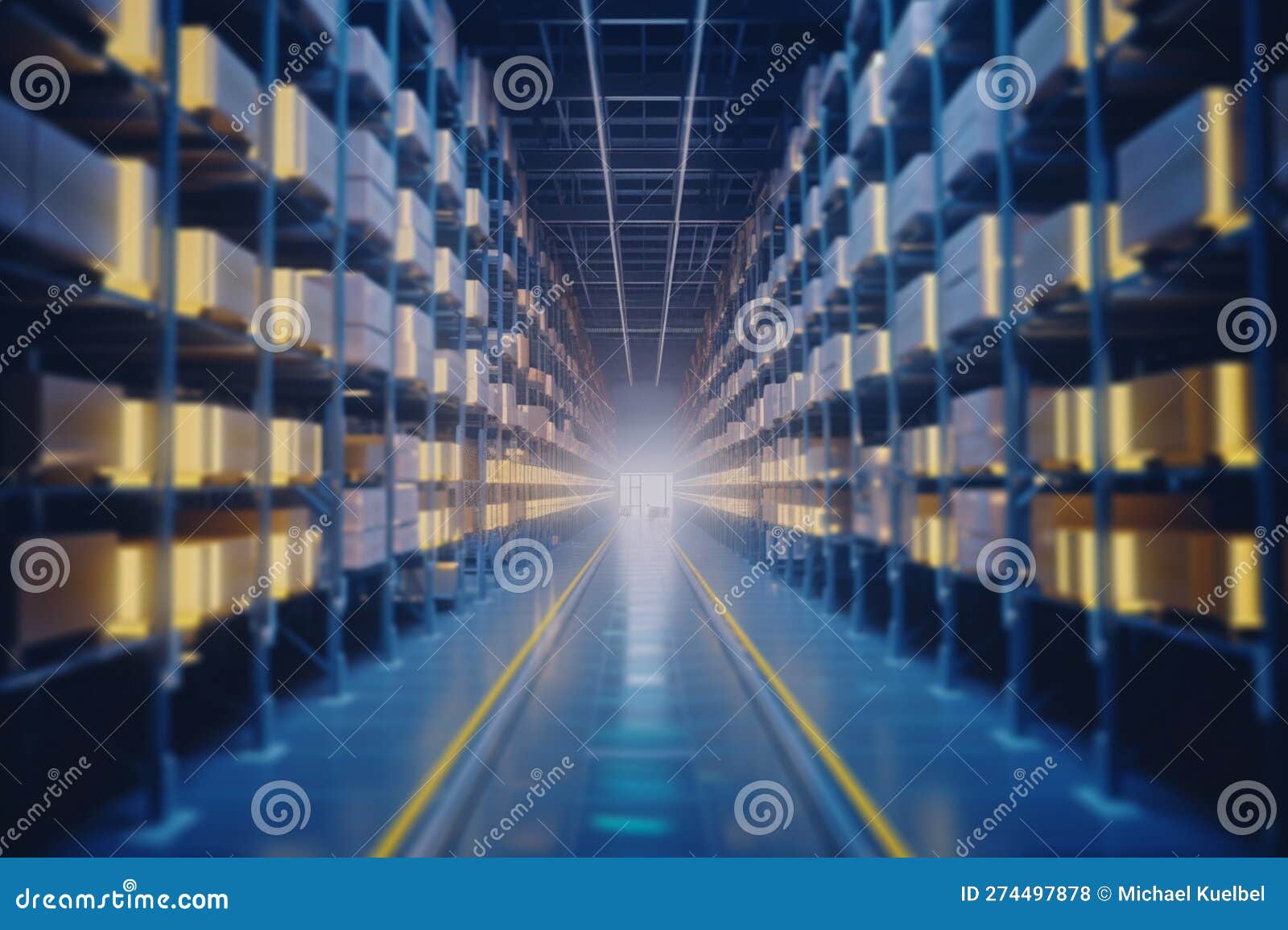 AI-optimized Warehouse: Illustration of an Intelligent, Self-Organizing ...