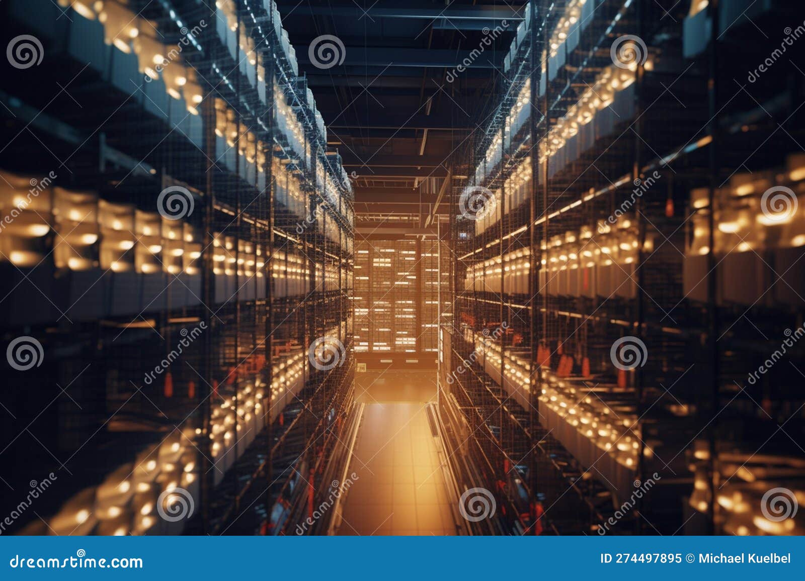 AI-optimized Warehouse: Illustration of an Intelligent, Self-Organizing ...
