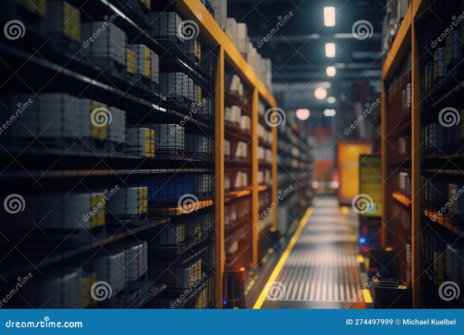 AI-optimized Warehouse: Illustration of an Intelligent, Self-Organizing ...