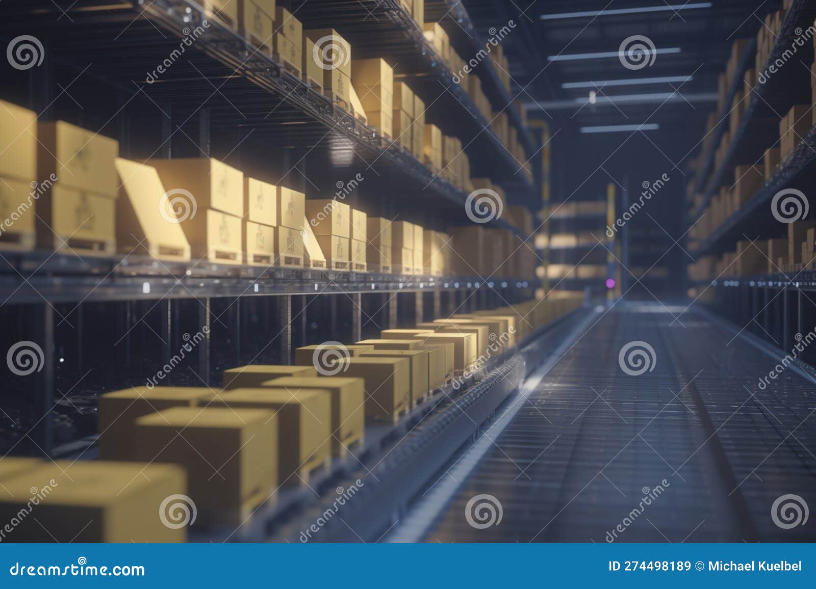 AI-optimized Warehouse: Illustration of an Intelligent, Self-Organizing ...