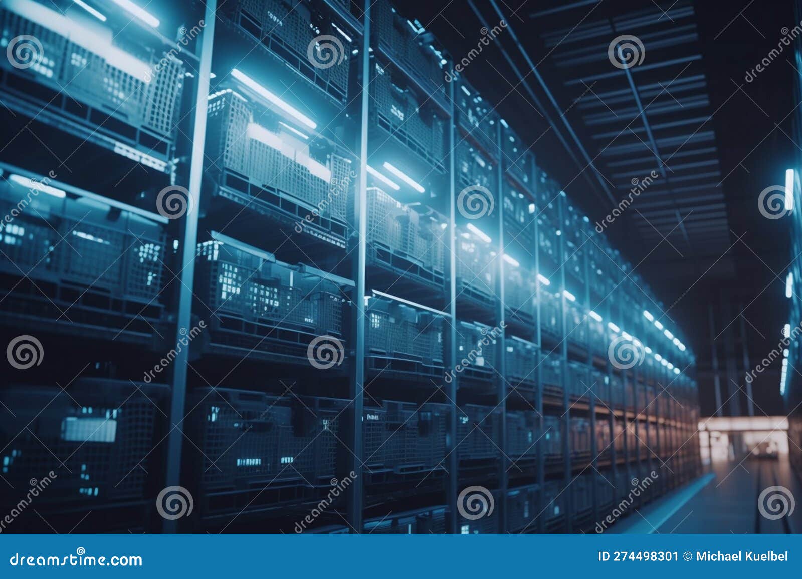 AI-optimized Warehouse: Illustration of an Intelligent, Self-Organizing ...