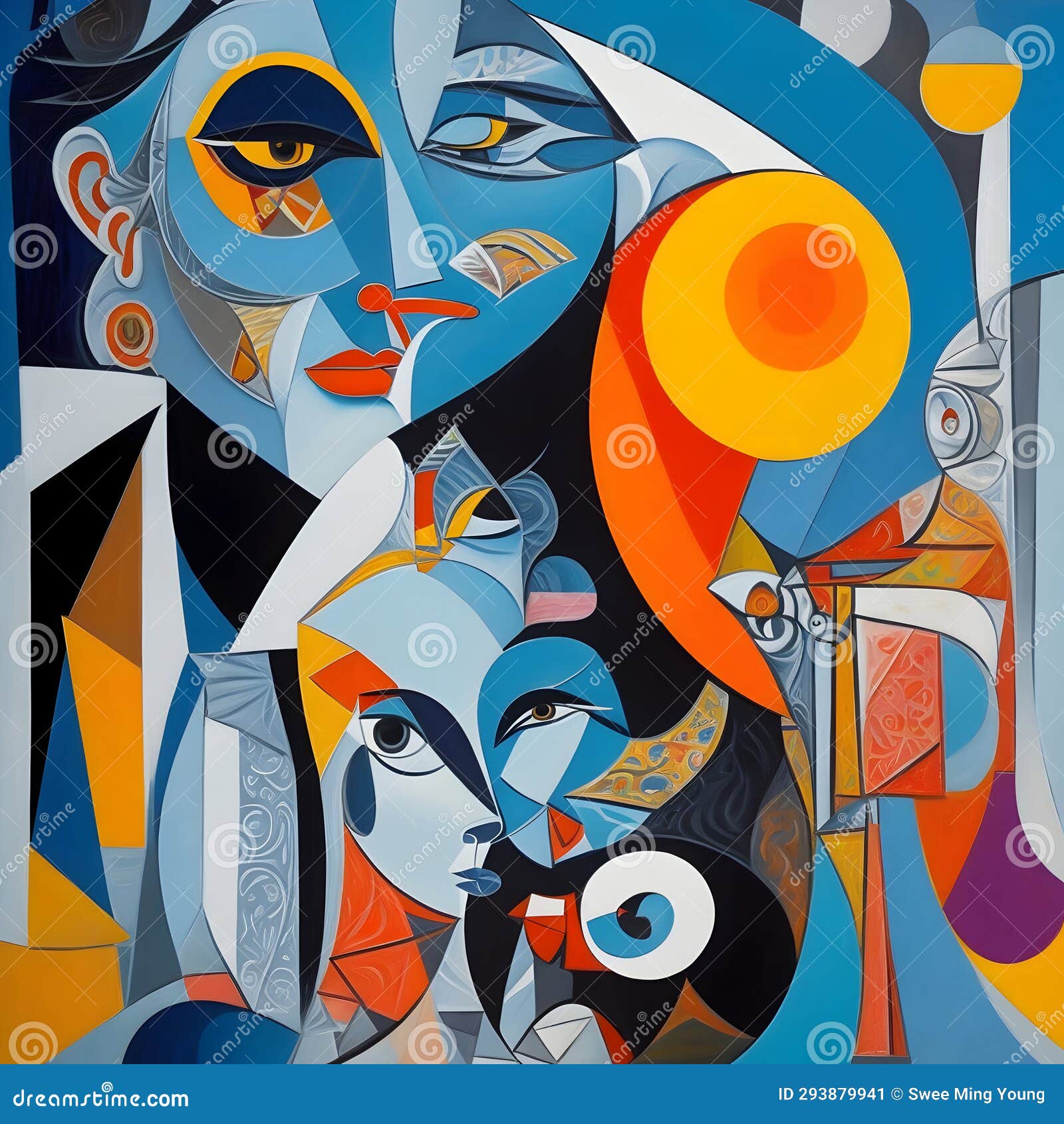 Image of the Complete New Painting in Style of Picasso Rending in ...