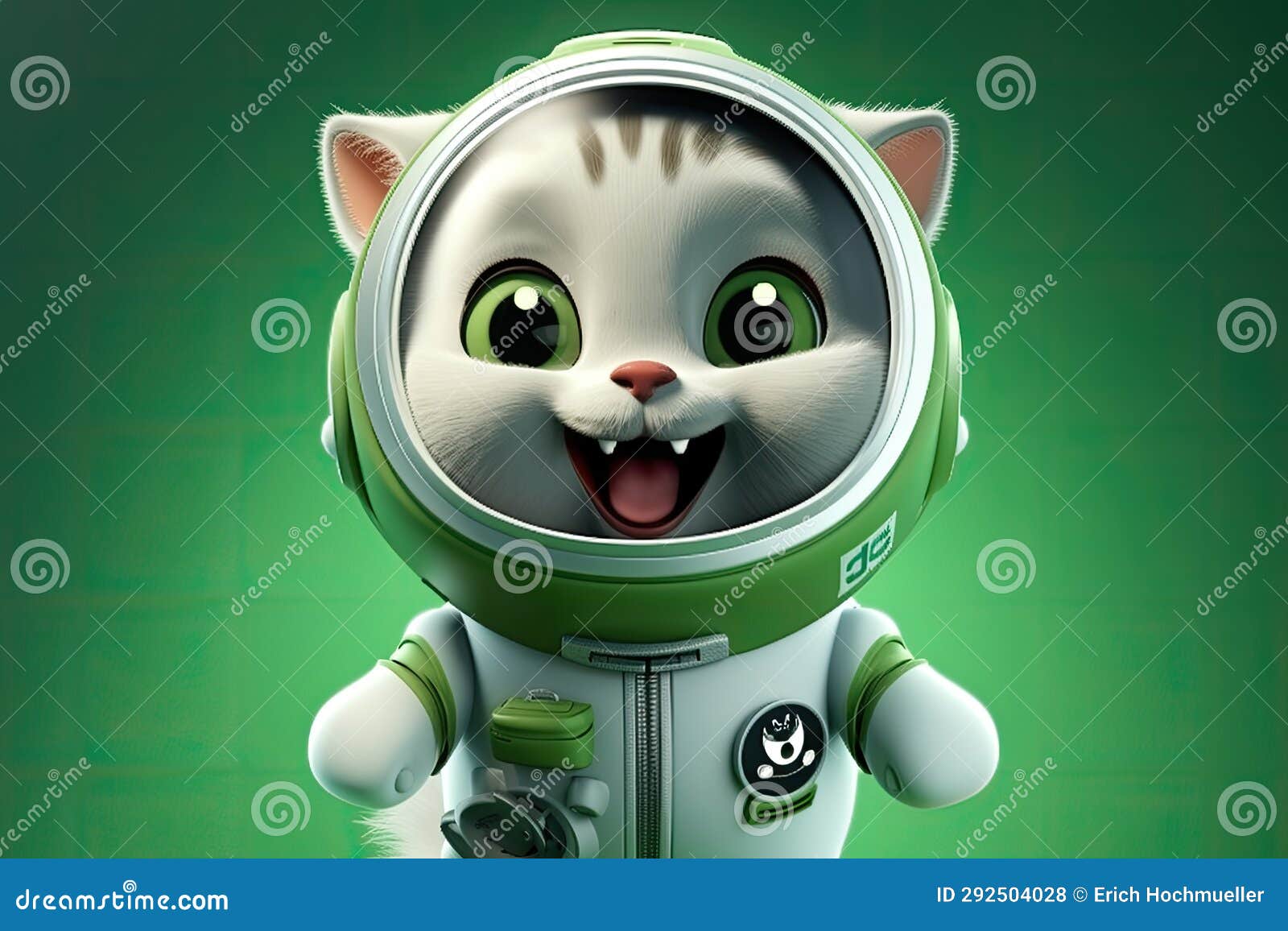 Paws For Space: 3D-Generated Cat With Astronaut Ambitions On A Vibrant ...