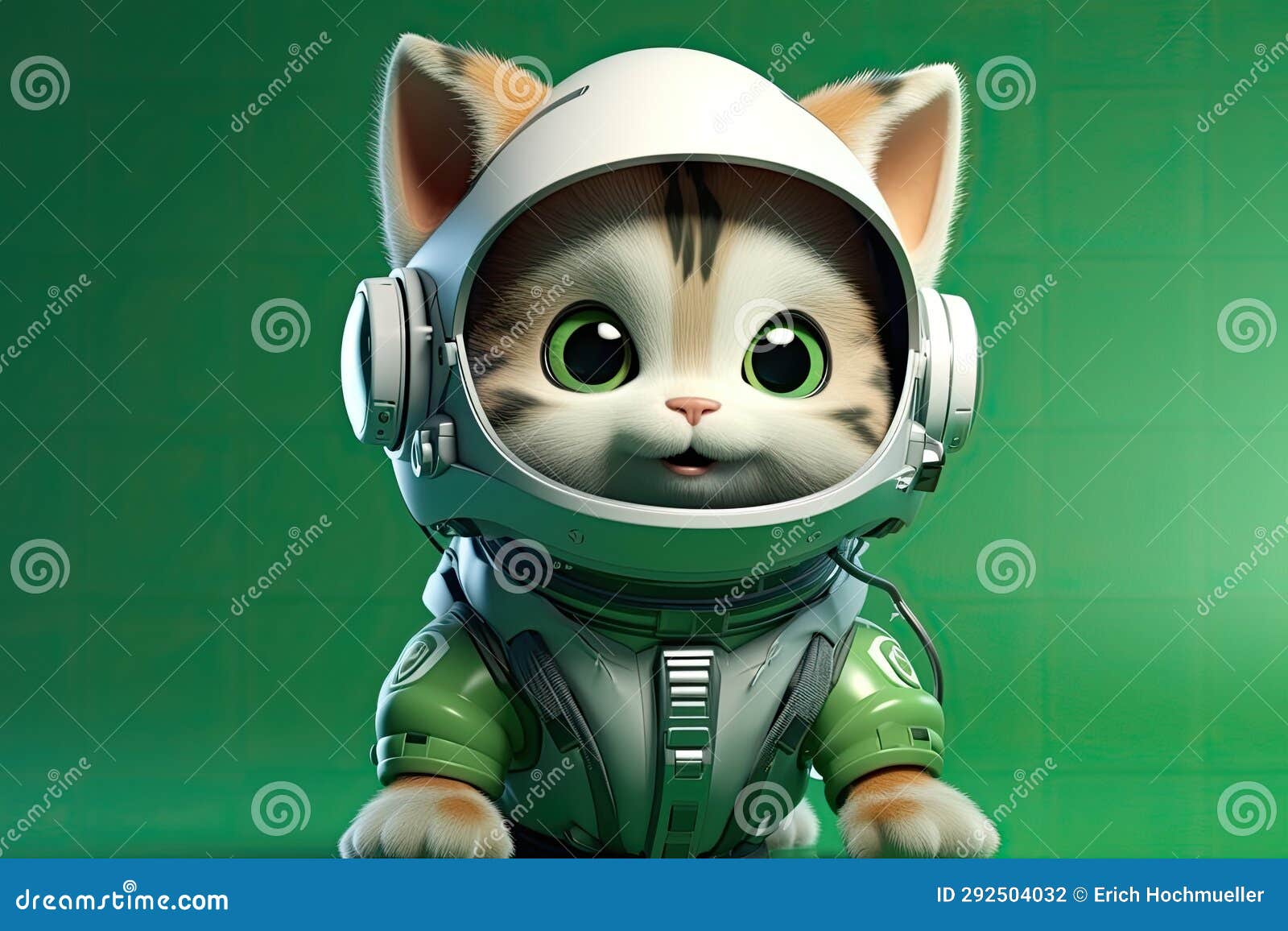 Paws For Space: 3D-Generated Cat With Astronaut Ambitions On A Vibrant ...
