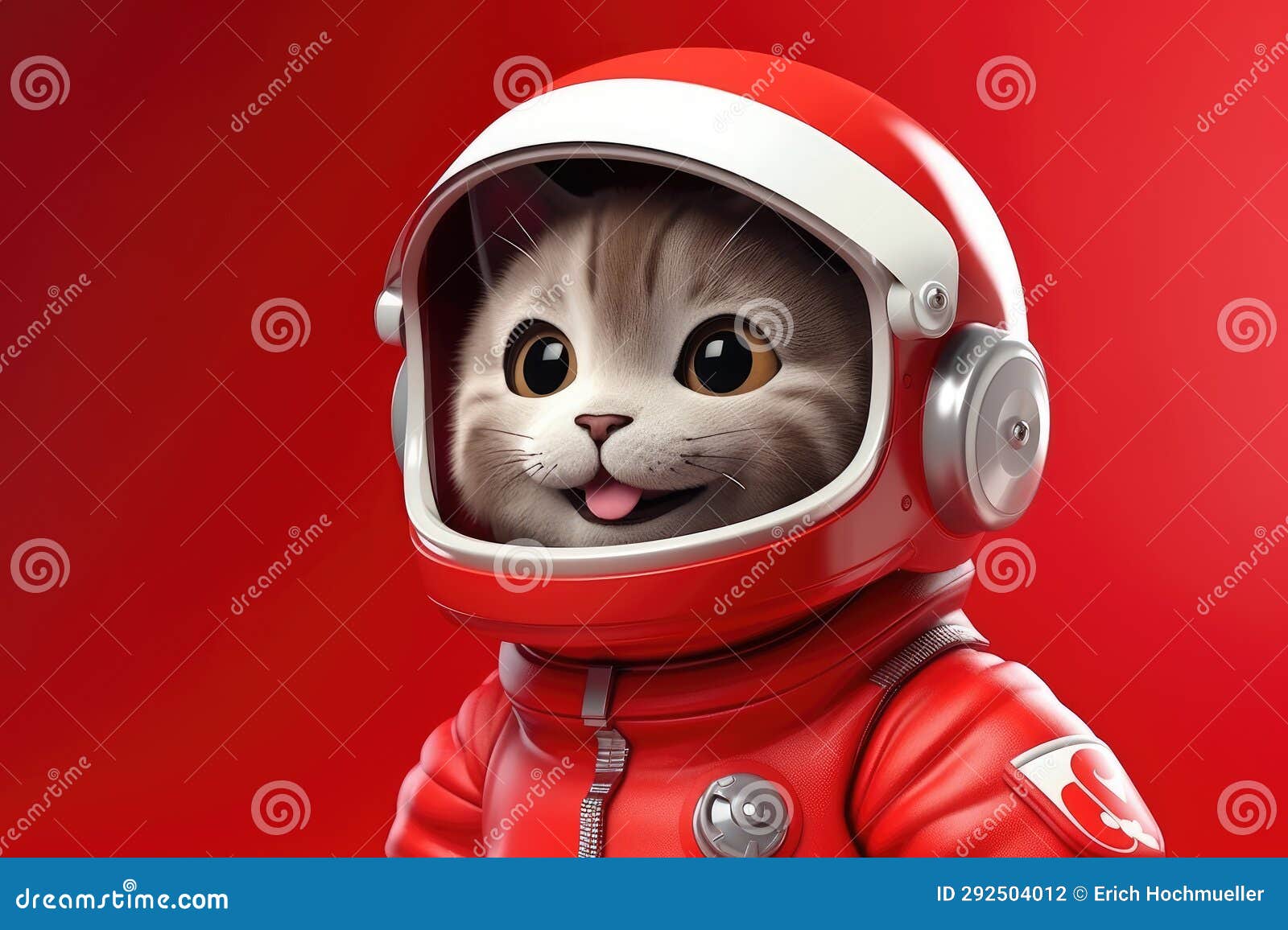 Paws For Space: 3D-Generated Cat With Astronaut Ambitions On A Vibrant ...