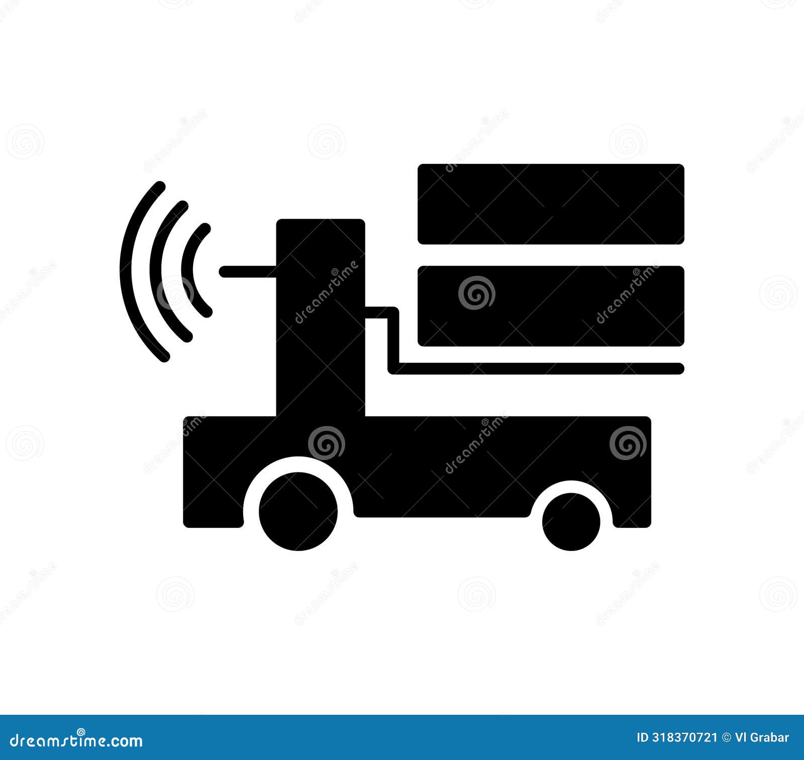 AI Picking Robot Warehouse Icon Vector. Automated Warehouse Icon. Agv ...