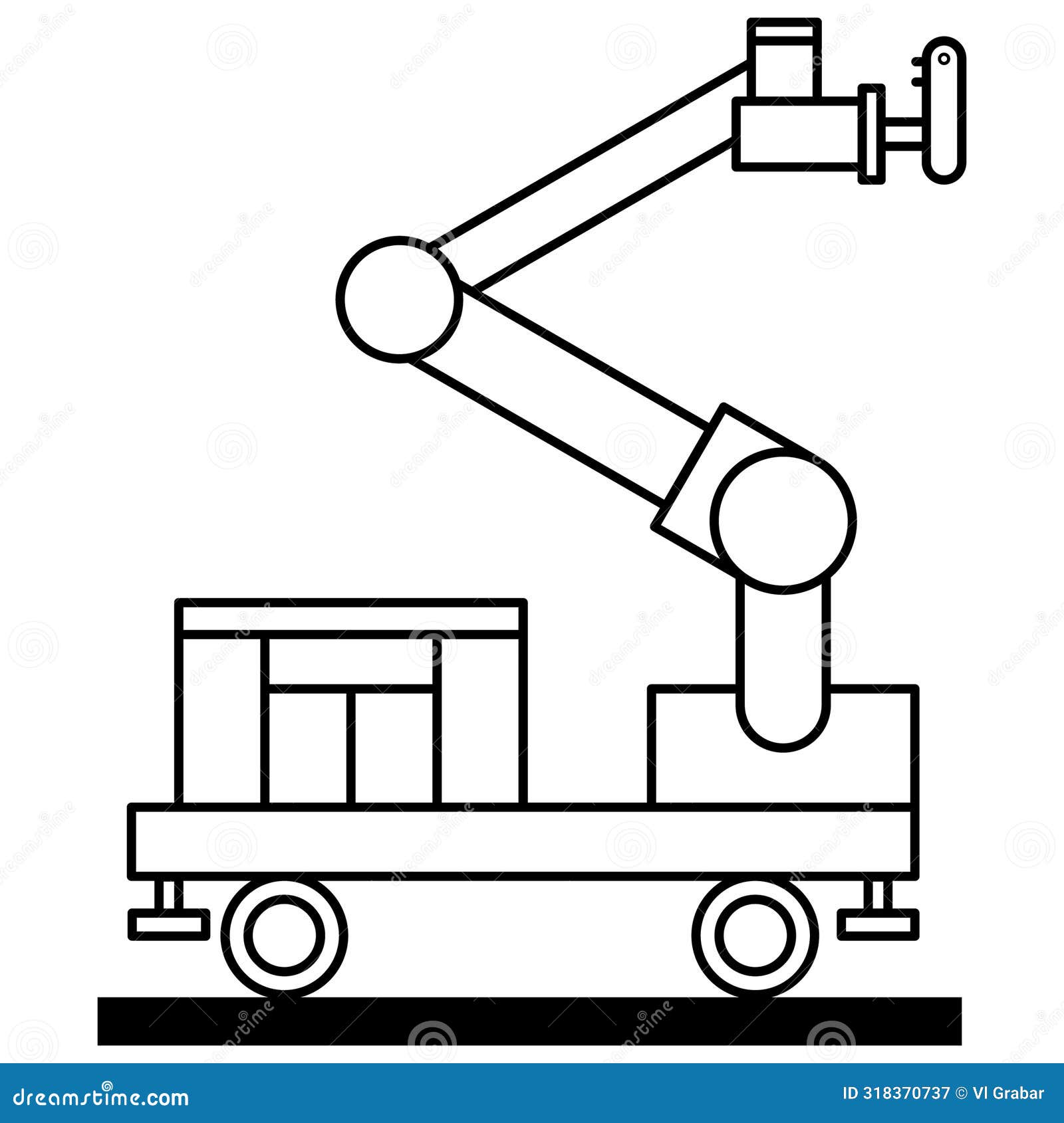 AI Picking Robot Warehouse Icon Vector. Automated Warehouse Icon Stock ...