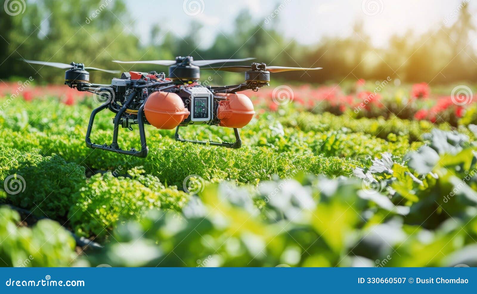 AI-Powered Autonomous Farm with Robotic Harvesters and Drones Concept ...