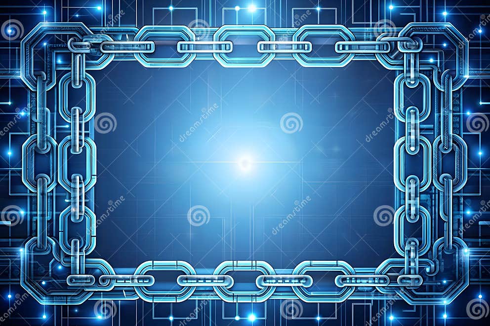 Ai Powered Blockchain Border Frame Concept As A Clean Border Frame Featuring Blockchain Elements