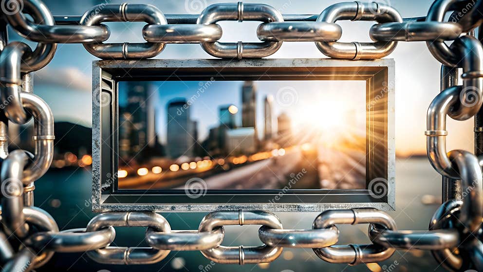 Ai Powered Blockchain Border Frame Concept As A Clean Border Frame Featuring Blockchain Elements