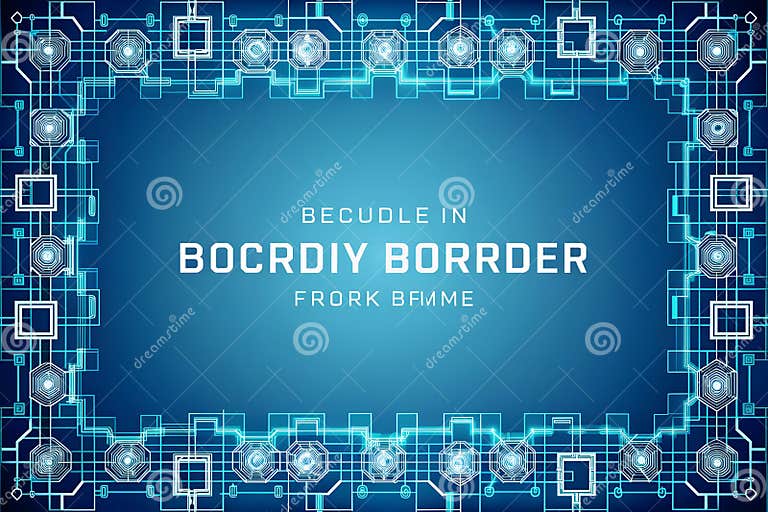 Ai Powered Blockchain Border Frame Concept As A Clean Border Frame Featuring Blockchain Elements