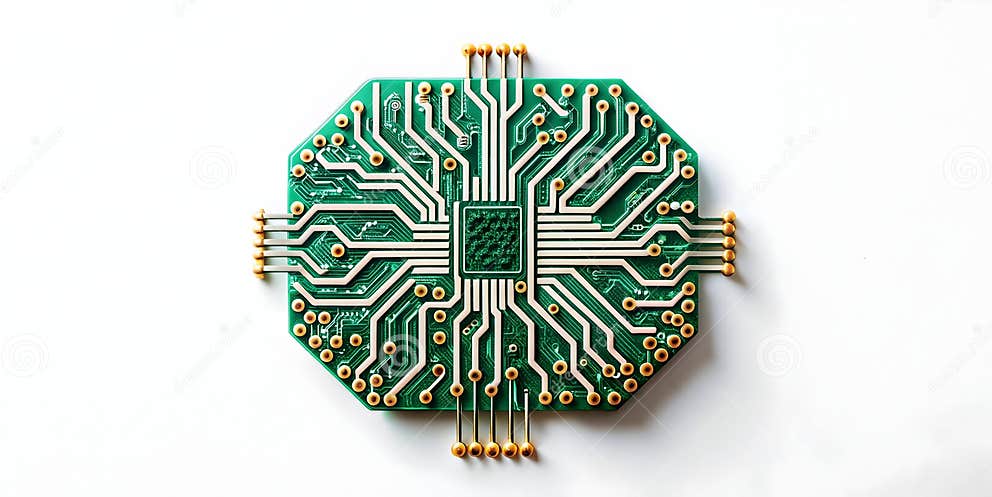 AI Powered Circuit Board Vector Concept As a Minimalistic Abstract ...