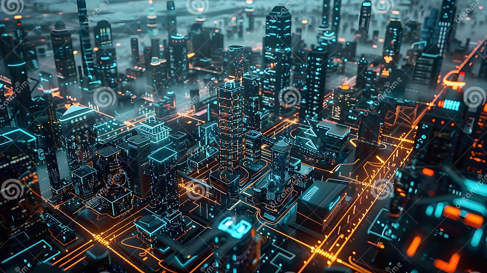 AI-powered City Advanced Infrastructure Digital Intelligent. Stock ...