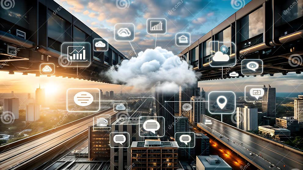 AI Powered Cloud Computing Frame Concept As a Clean Border Frame ...