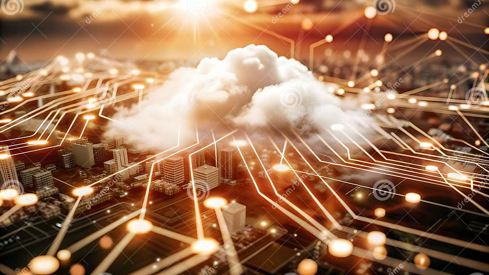 AI Powered Cloud Computing Vector Concept As a Clean Abstract Depicting ...