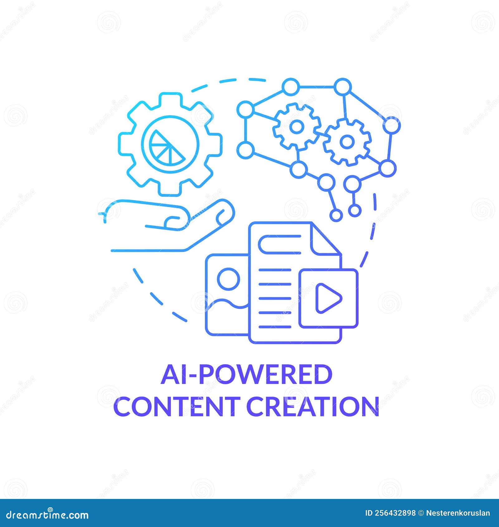 AI Powered Content Creation Blue Gradient Concept Icon Stock Vector ... AI Powered Content Creation Blue Gradient Concept Icon Stock Vector ...
