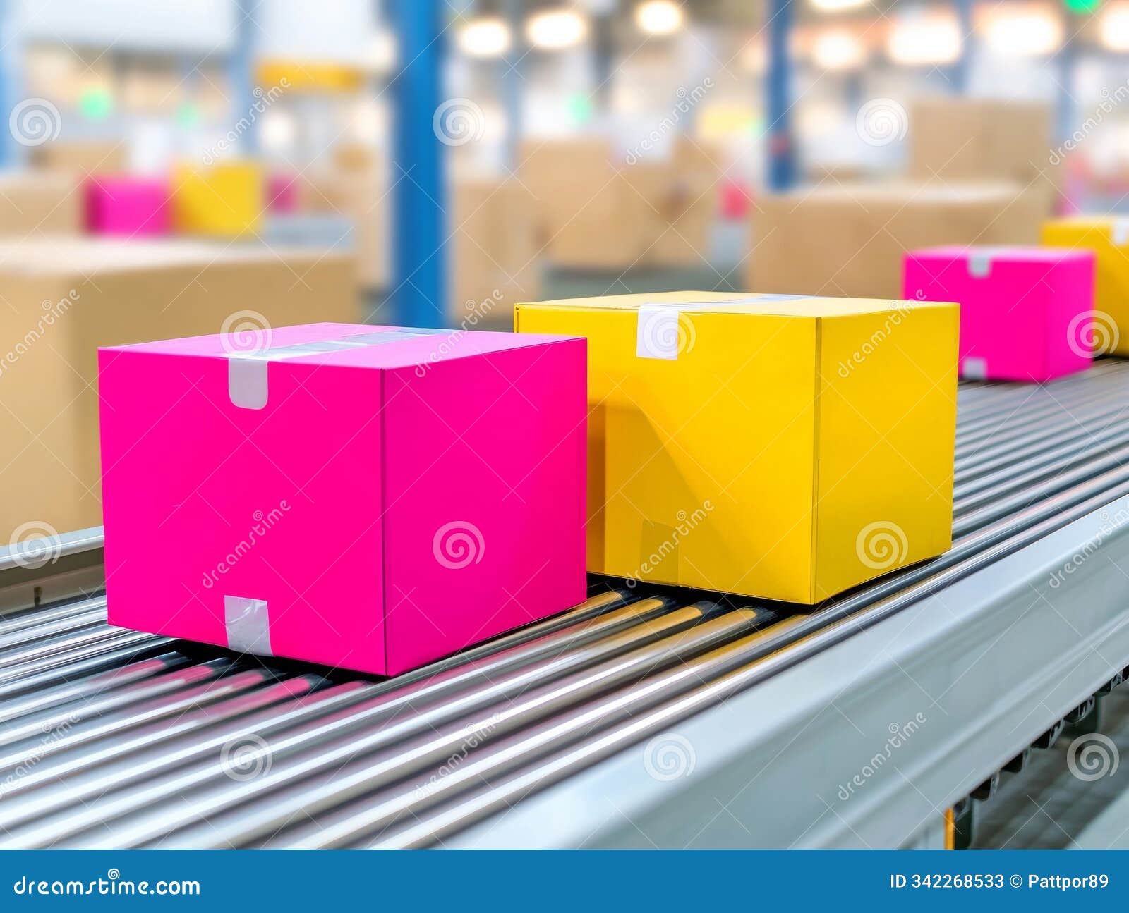 AI Powered Conveyor Belt Sorting For Efficient Parcel Handling Royalty ...